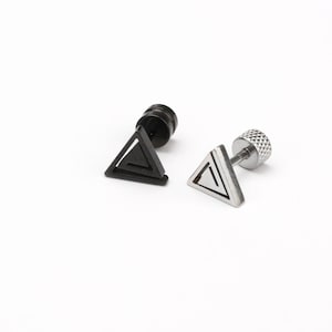16G Triangle Earring Spiral Studs Earring Piercing for Men - Etsy