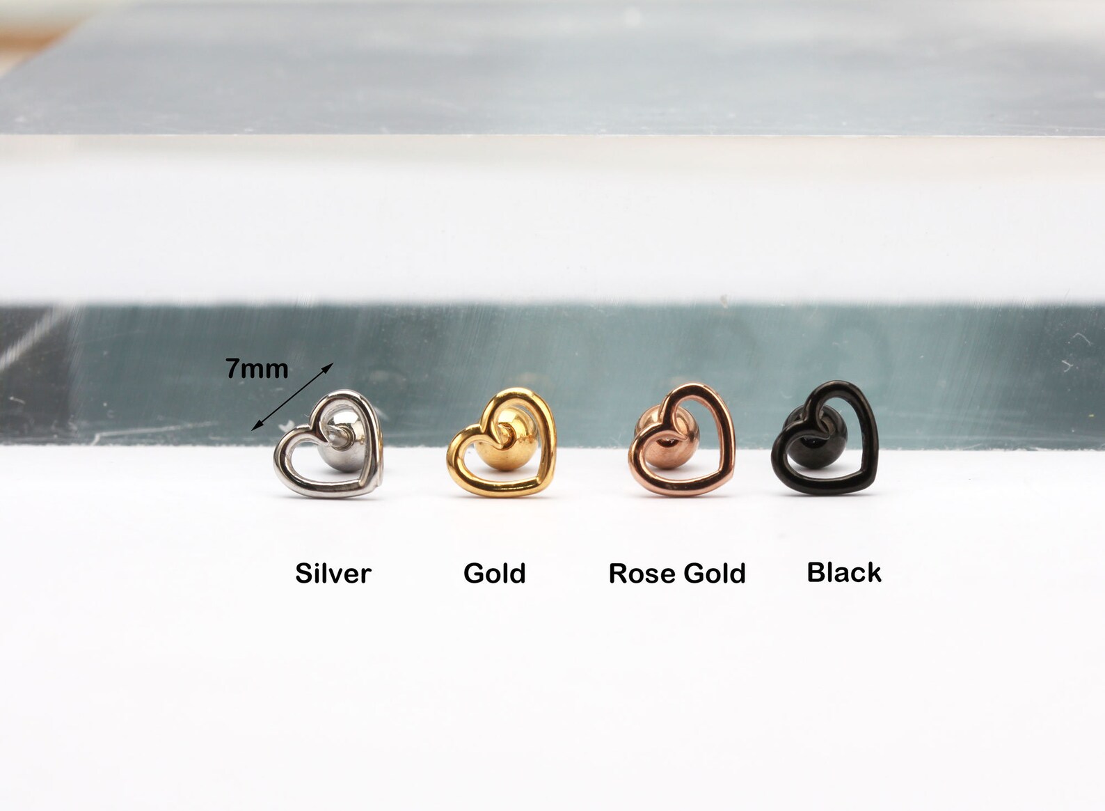 Tiny Heart Earring 16G Heart Cartilage Piercing Heart Helix | Etsy