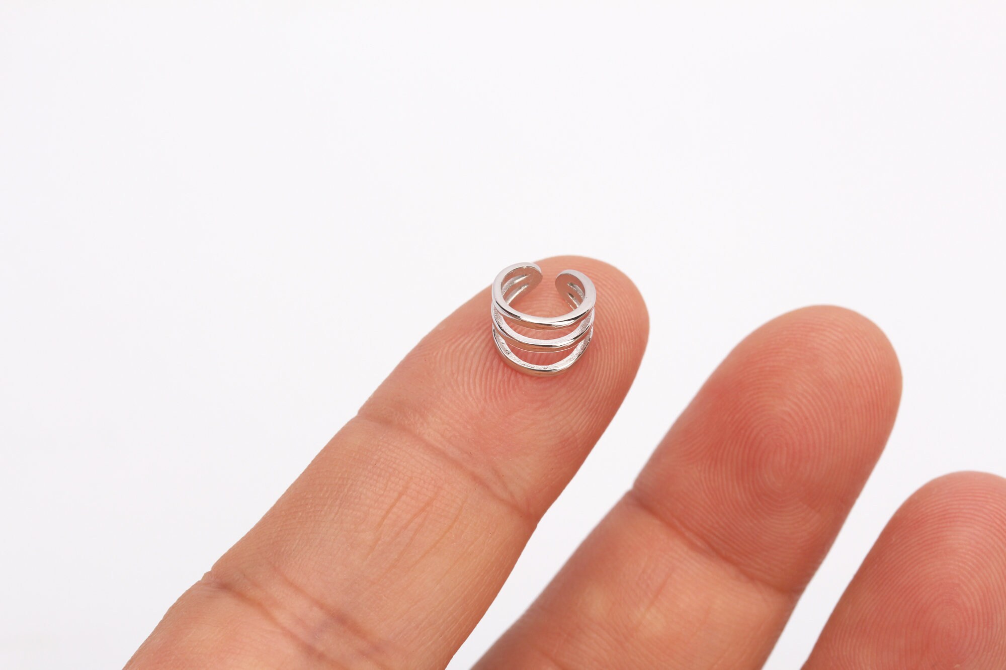 Tiny Ear Cuff No Piercing Small 925 Ear Cuff Climber 14K | Etsy