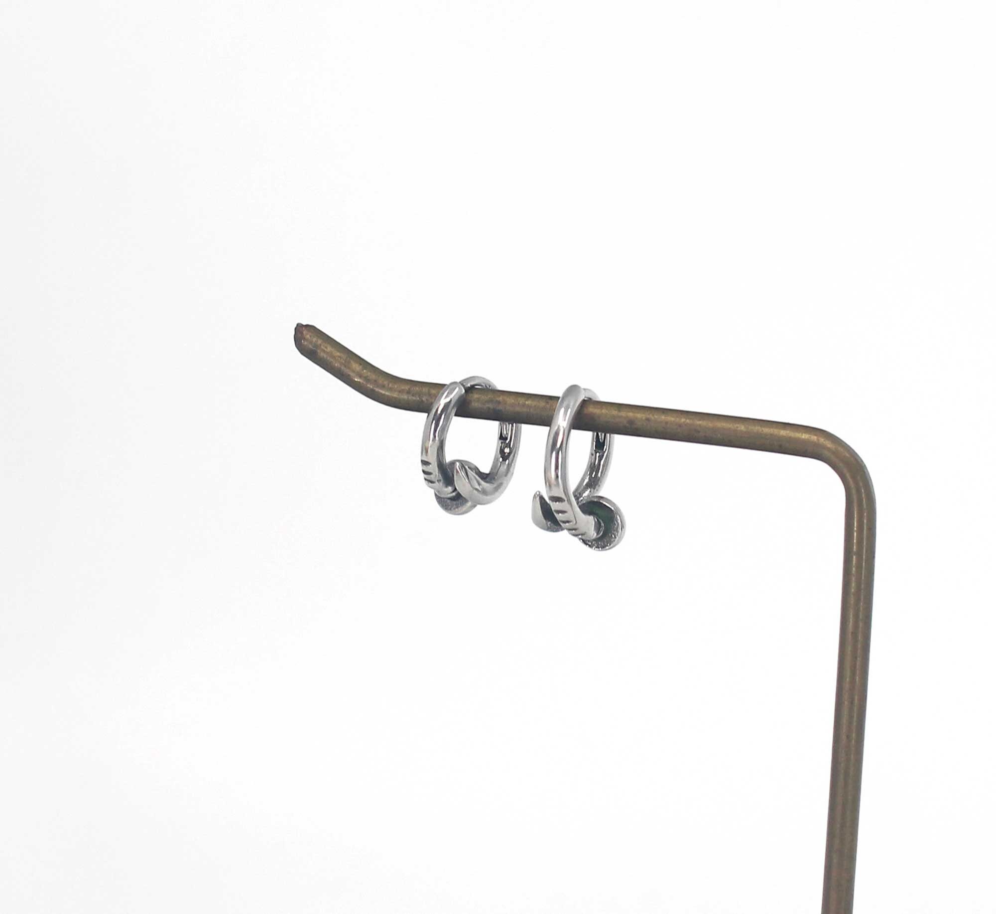 Nail Huggie Hoop Earrings for Men Hoop Cartilage Huggie - Etsy