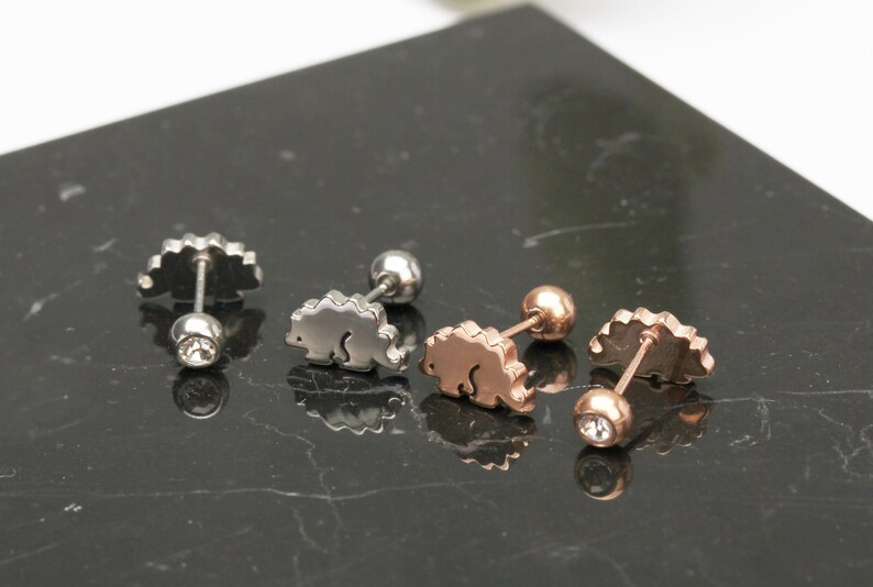 Dinosaur Earrings Stegosaurus Dinosaur Piercing Earrings Screw | Etsy
