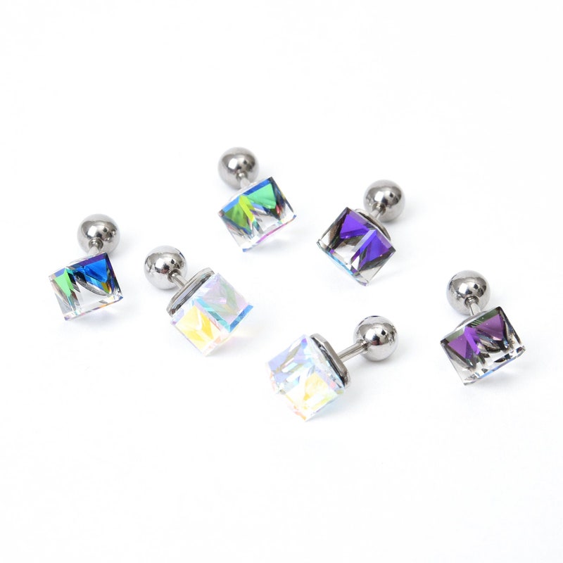 Cube Stud Earrings - Etsy