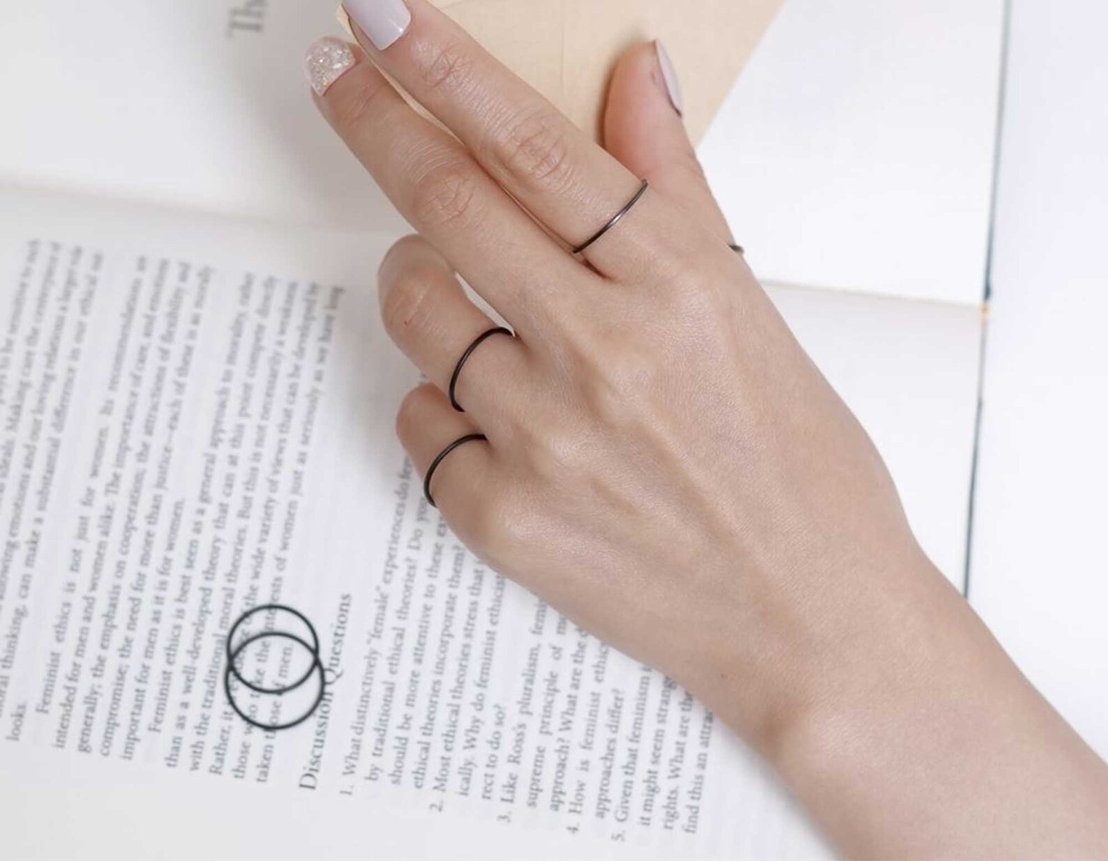 Matte Black Ring Simple Black Ring Gothic Ring Delicate Dainty - Etsy