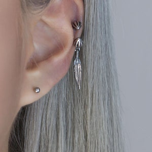 Double Sided Earring Front Back Earrings Drop Feather - Etsy