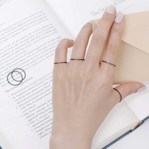 Matte Black Ring Simple Black Ring Gothic Ring Delicate Dainty | Etsy