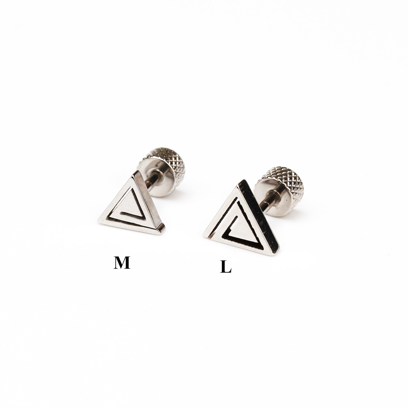 16G Triangle Earring Spiral Studs Earring Piercing for Men - Etsy