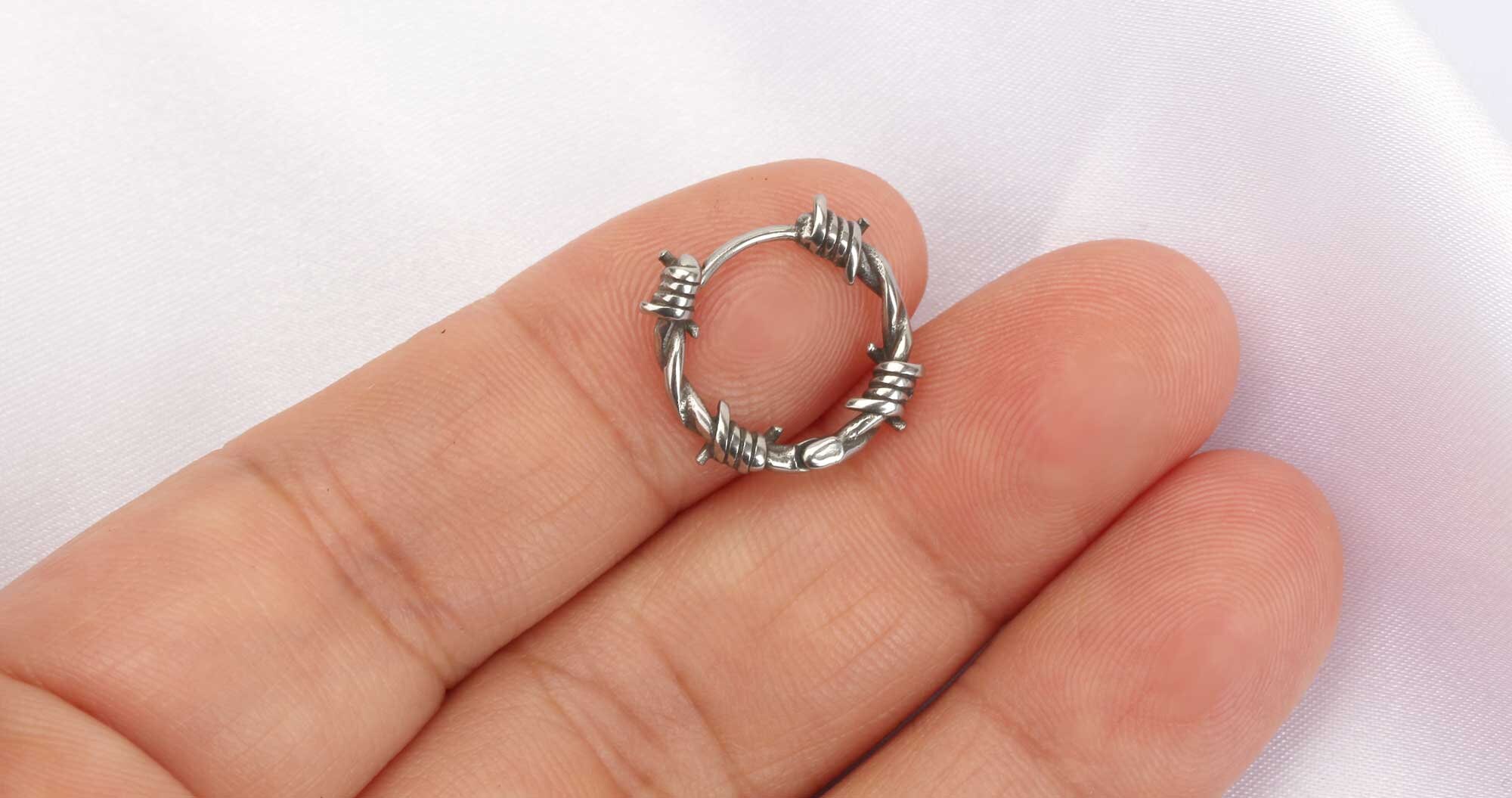 Barbed Wire Hoop Earrings Wire Hugie Hoop Earrings Twig Wire - Etsy