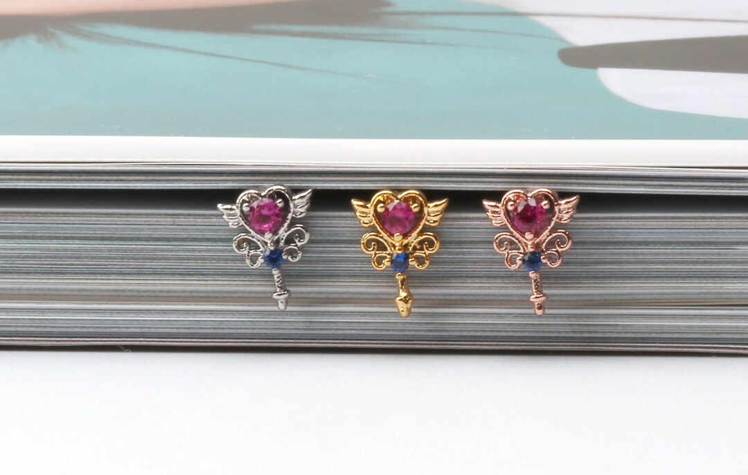 Magic Wand Earring 16G Wizard Magic Wand Studs Earring Cute Wizard ...