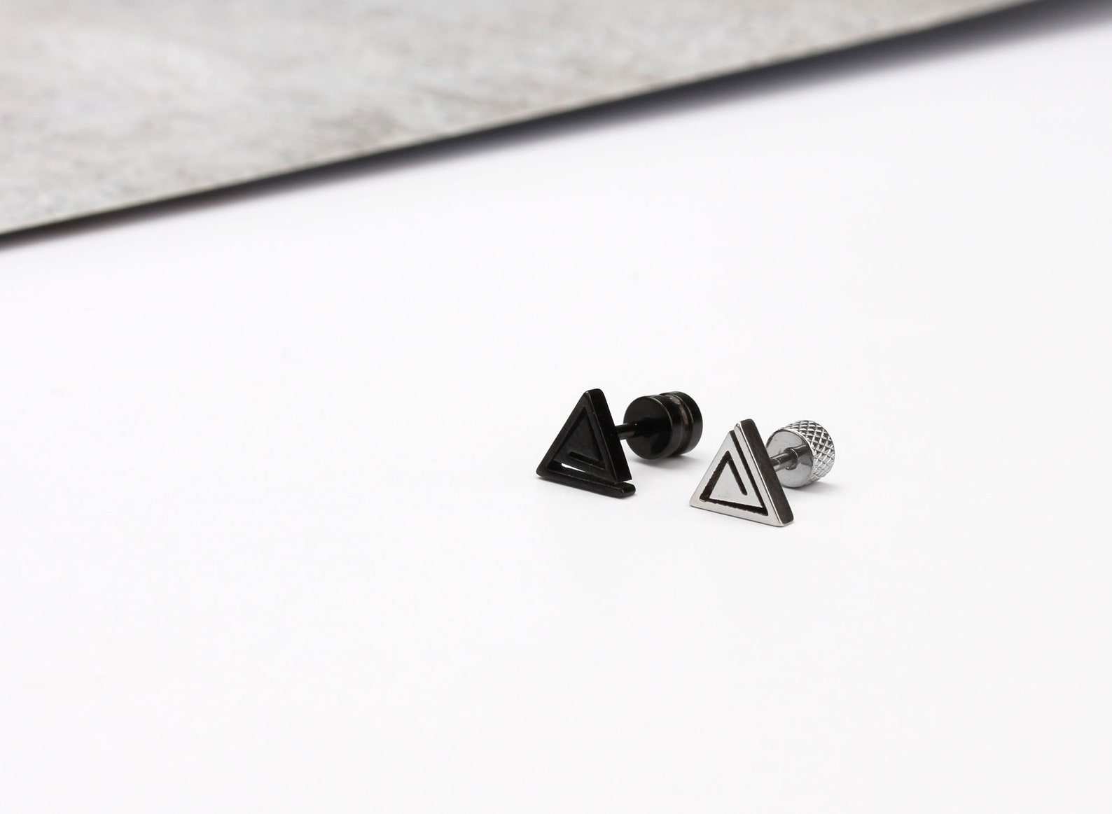 16G Triangle Earring Spiral Studs Earring Piercing for Men | Etsy