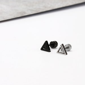 16G Triangle Earring Spiral Studs Earring Piercing for Men - Etsy