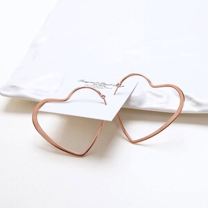 Heart Earrings Heart Hoop Dangle Earrings Heart Shaped Hoops Earrings ...
