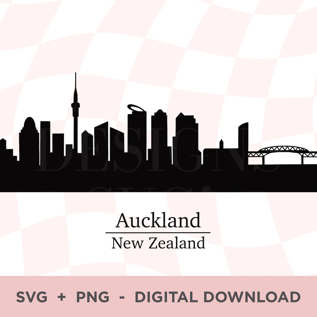 Auckland Skyline Outline SVG, Skytower Clipart PNG, New Zealand Map ...