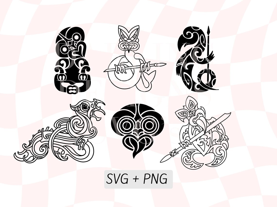 Taniwha Svg Bundle, Maori Taniwha Design, Māori Art, Tiki Png Download ...