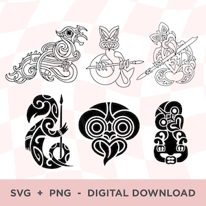 Taniwha Svg Bundle, Maori Taniwha Design, Māori Art, Tiki Png Download ...