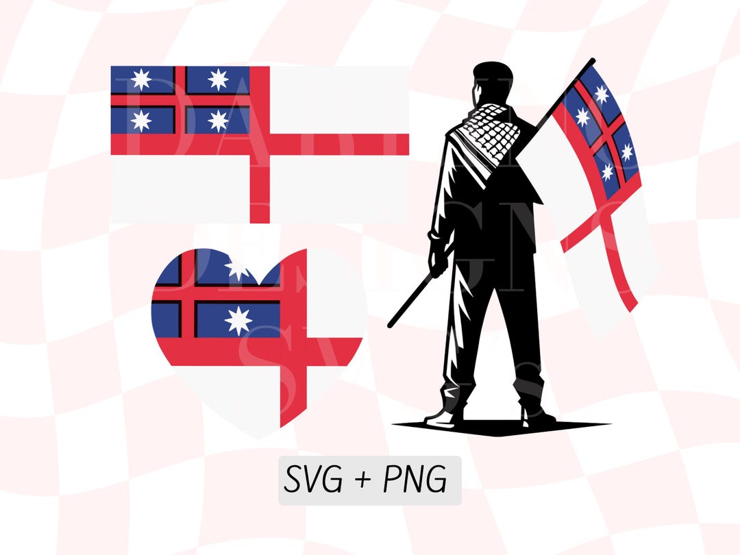 United Tribes Flag SVG Bundle Pack, Holding Red Black White Māori Flag ...