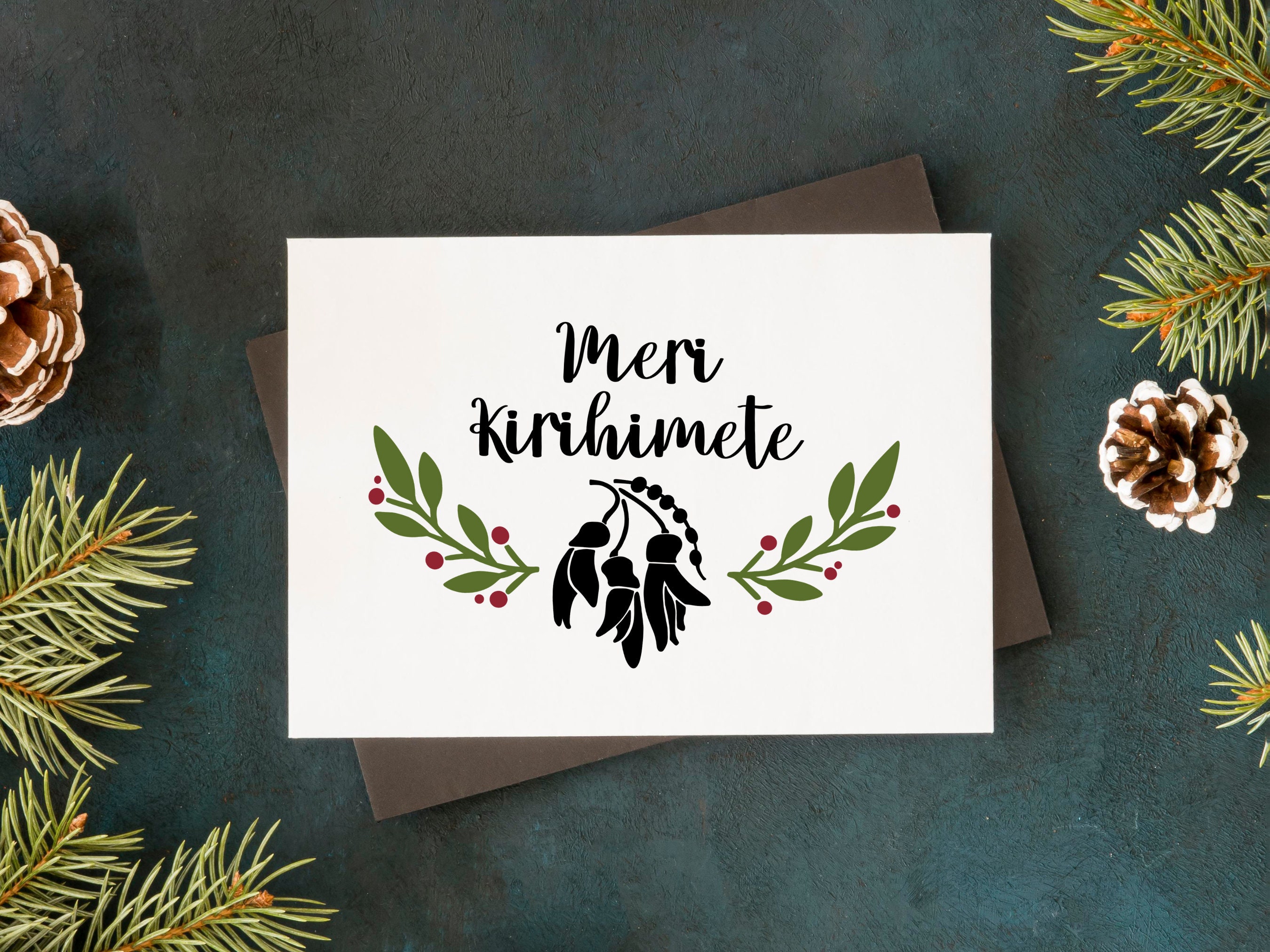 Meri Kirihemete SVG PNG New Zealand Christmas Card Digital - Etsy New ...
