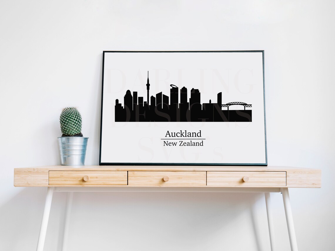 Auckland Skyline Outline SVG, Skytower Clipart PNG, New Zealand Map ...