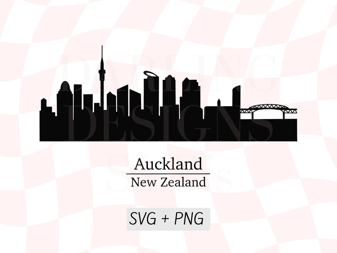 Auckland Skyline Outline SVG, Skytower Clipart PNG, New Zealand Map ...
