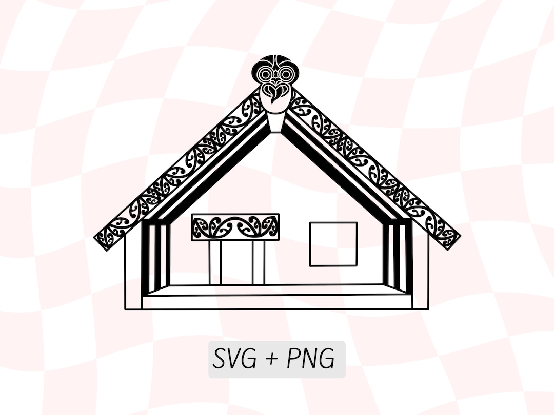 Māori Marae SVG, Outline of Marae Design, Koru Svg File, Māori Art Png ...