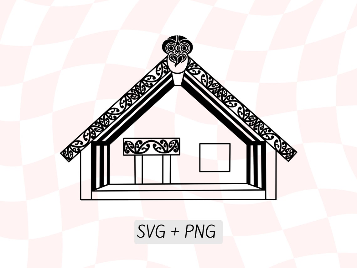 Māori Marae SVG, Outline of Marae Design, Koru Svg File, Māori Art Png ...