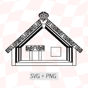 Māori Marae SVG, Outline of Marae Design, Koru Svg File, Māori Art Png ...