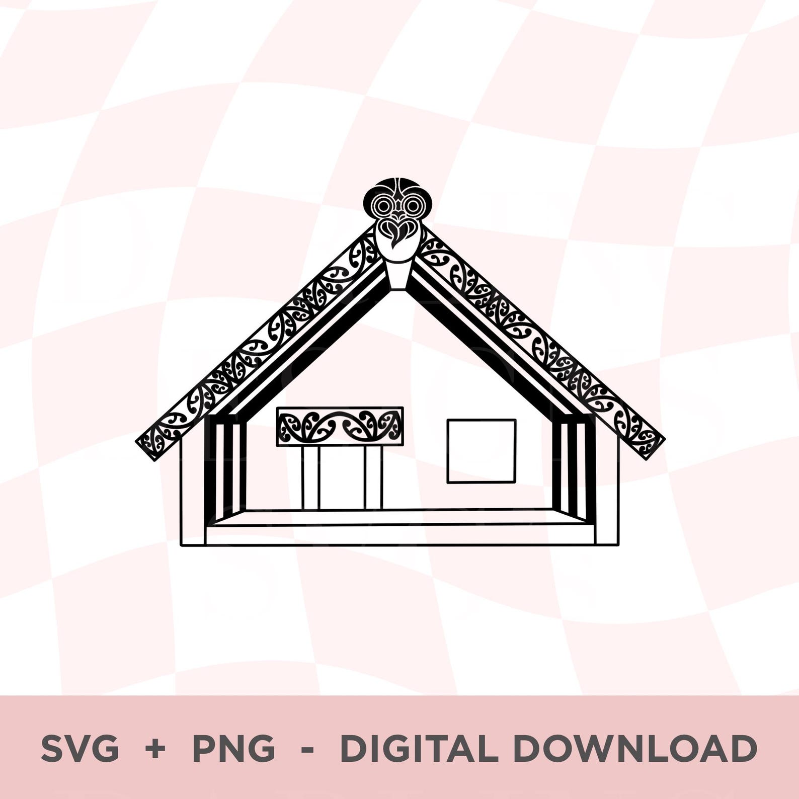 Māori Marae SVG, Outline of Marae Design, Koru Svg File, Māori Art Png ...