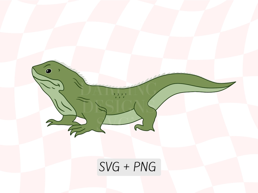 Layered Tuatara SVG, New Zealand Tuatara PNG, Green Lizard Design, New ...