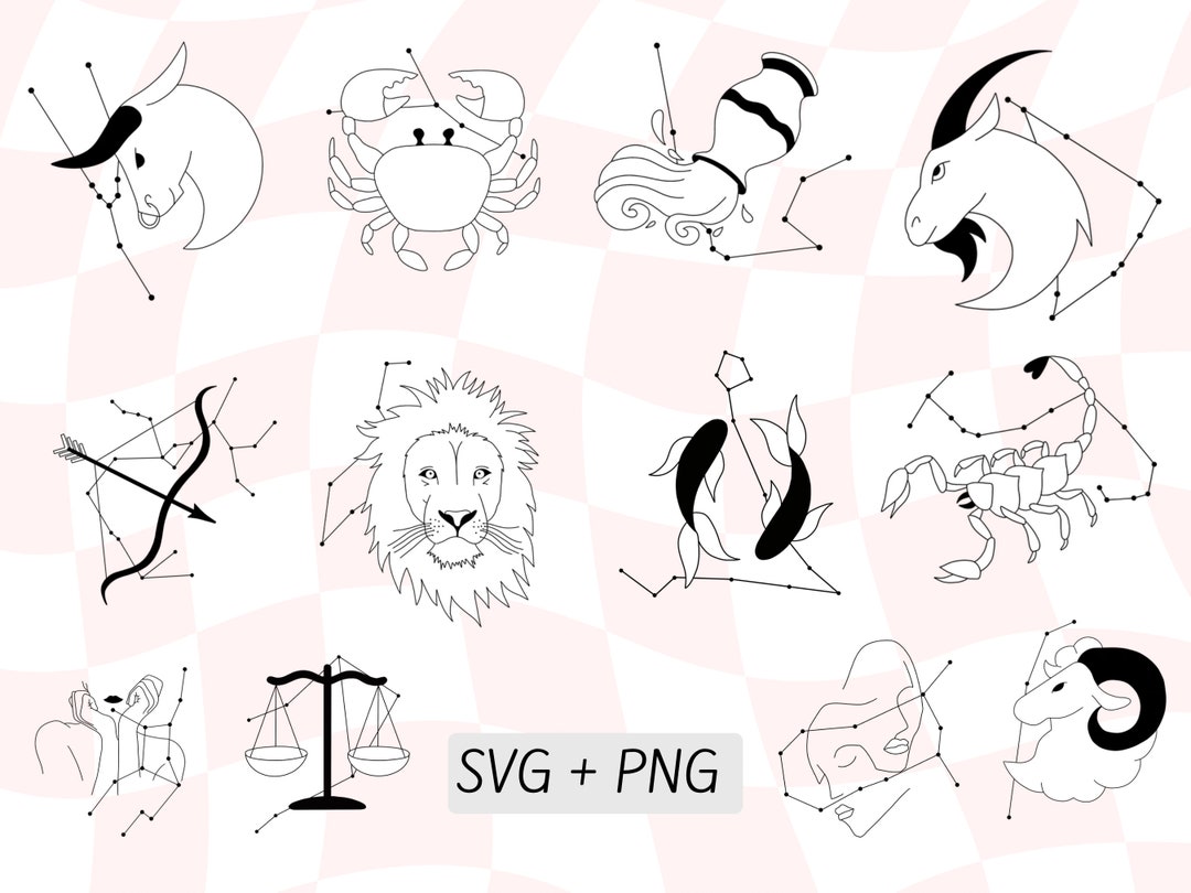 Zodiac SVG Bundle, Astrology SVG Collection, Zodiac PNG, Horoscope Svg ...