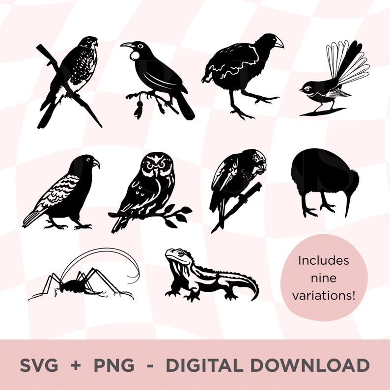 NZ Birds SVG Bundle, Nz Native Birds Svg, New Zealand Wildlife, Nz ...