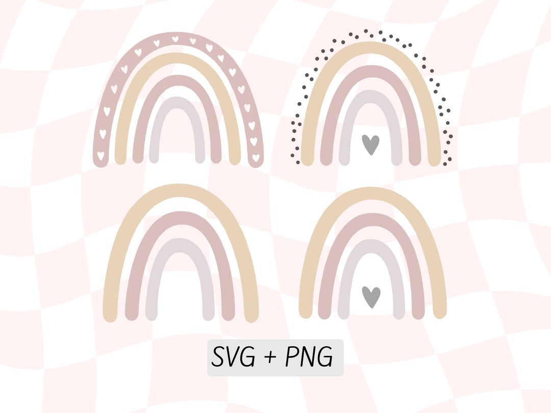 Pastel Rainbow SVG, Rainbow SVG PNG, Rainbow Collection, Boho Aesthetic ...