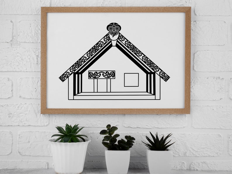 Māori Marae SVG, Outline of Marae Design, Koru Svg File, Māori Art Png ...