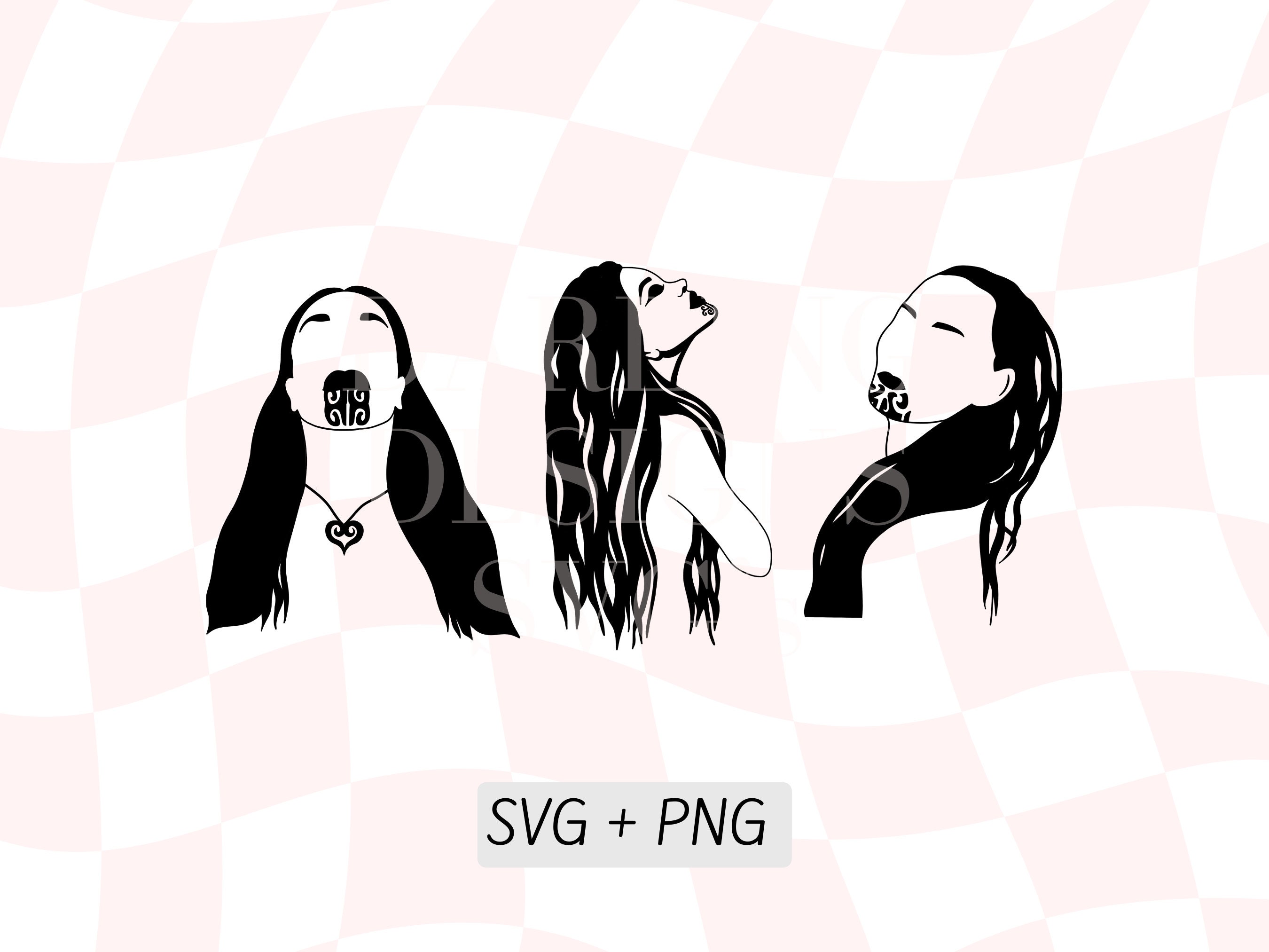 Mana Wahine SVG Bundle, Maori Women With Taa Moko Tattoo Svg, Fierce ...