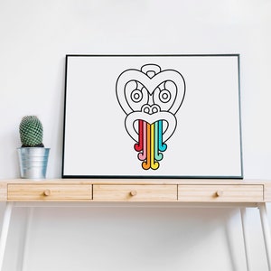 Colourful Taniwha Head SVG, Māori Taniwha With Rainbow Tongue Png ...