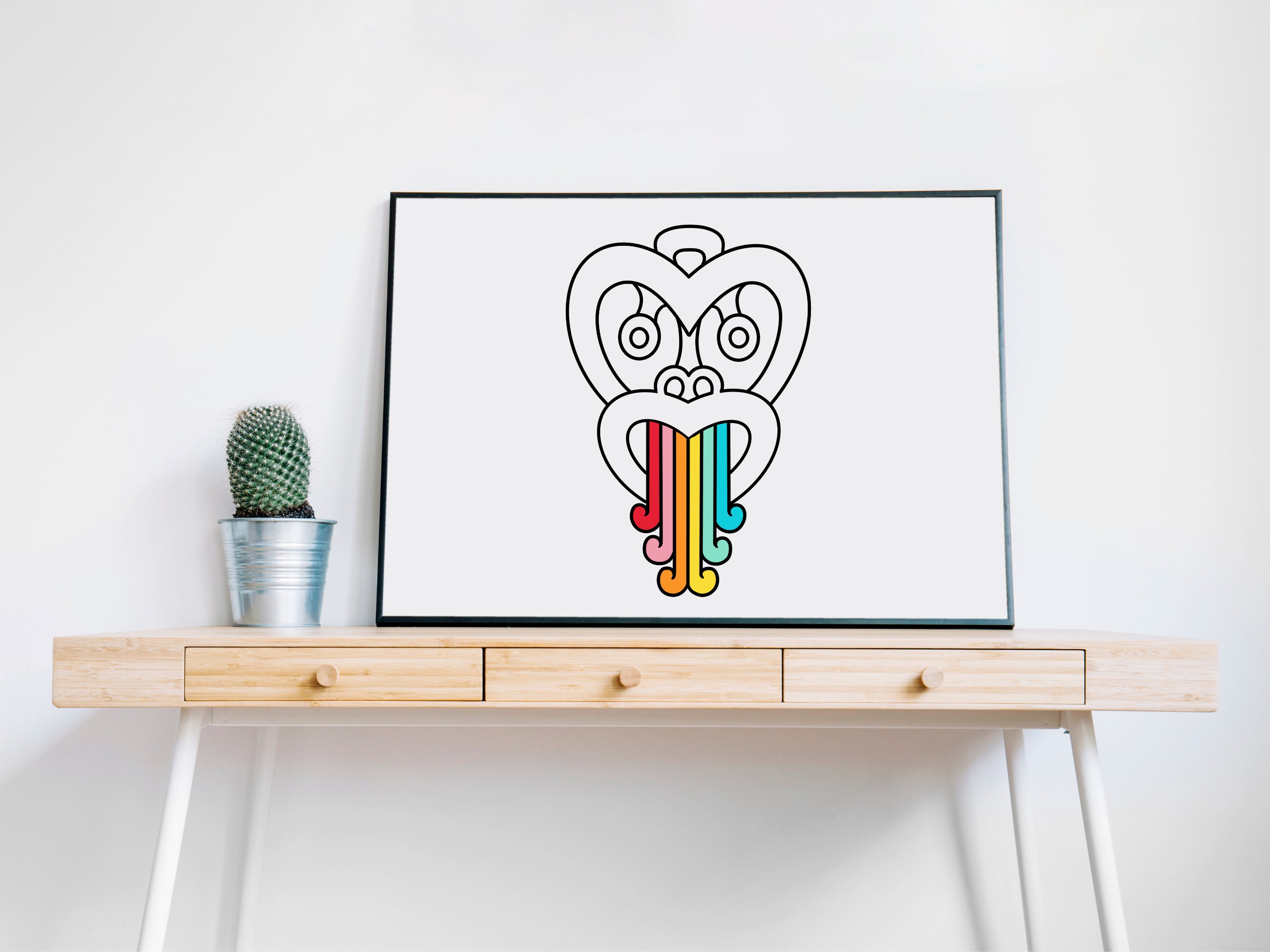 Colourful Taniwha Head SVG, Māori Taniwha With Rainbow Tongue Png ...