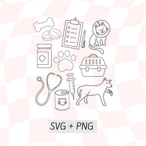Vet Doodle Shirt SVG File, Vet Tech SVG Cut File, Pet Animal Doodle Art ...