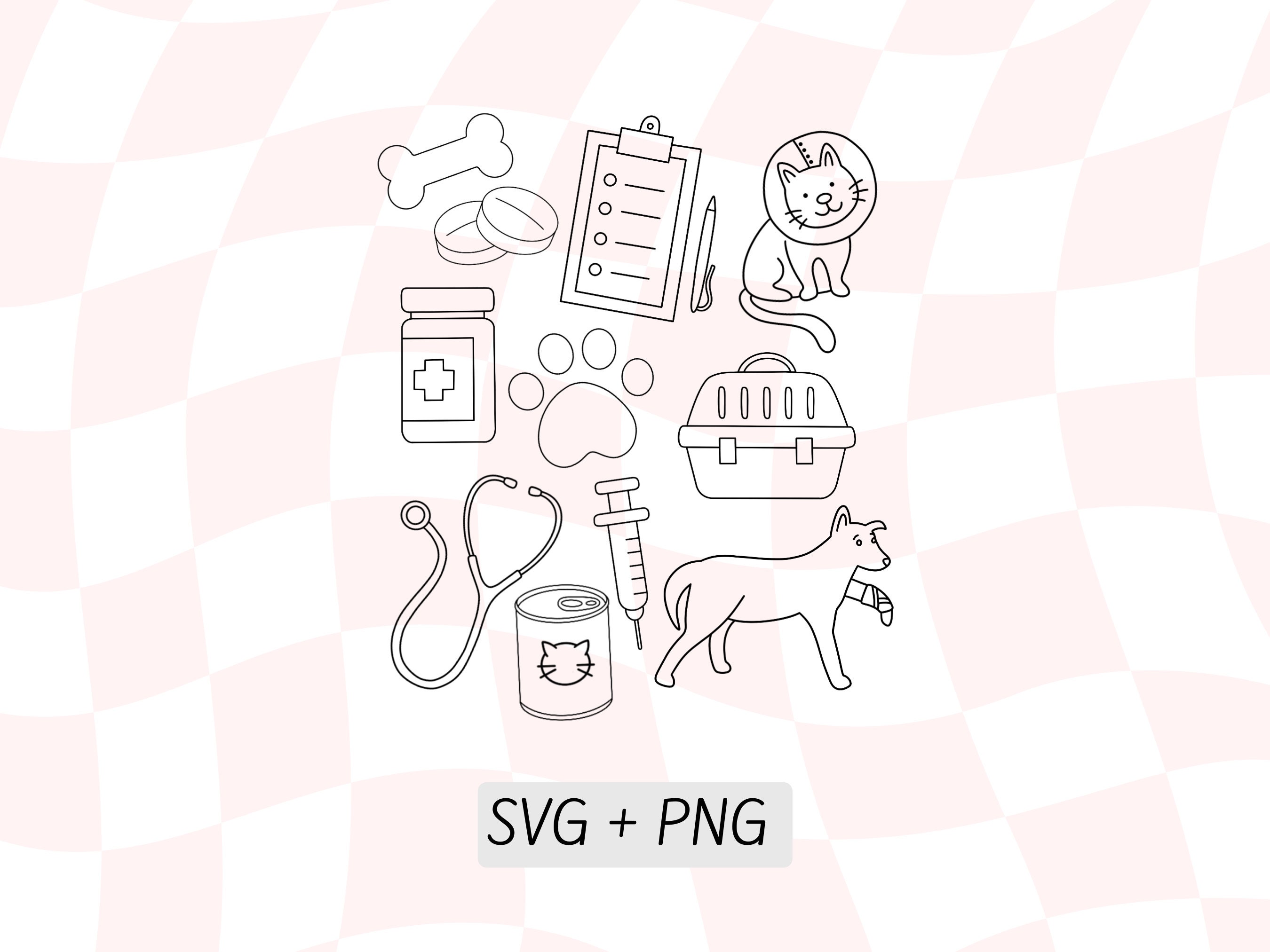 Vet Doodle Shirt SVG File, Vet Tech SVG Cut File, Pet Animal Doodle Art ...