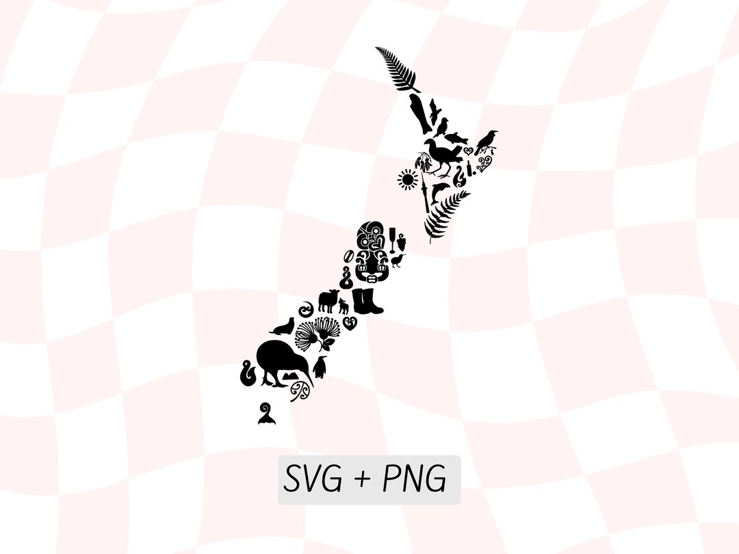 New Zealand Outline SVG, Iconic NZ Clipart PNG, New Zealand Map ...