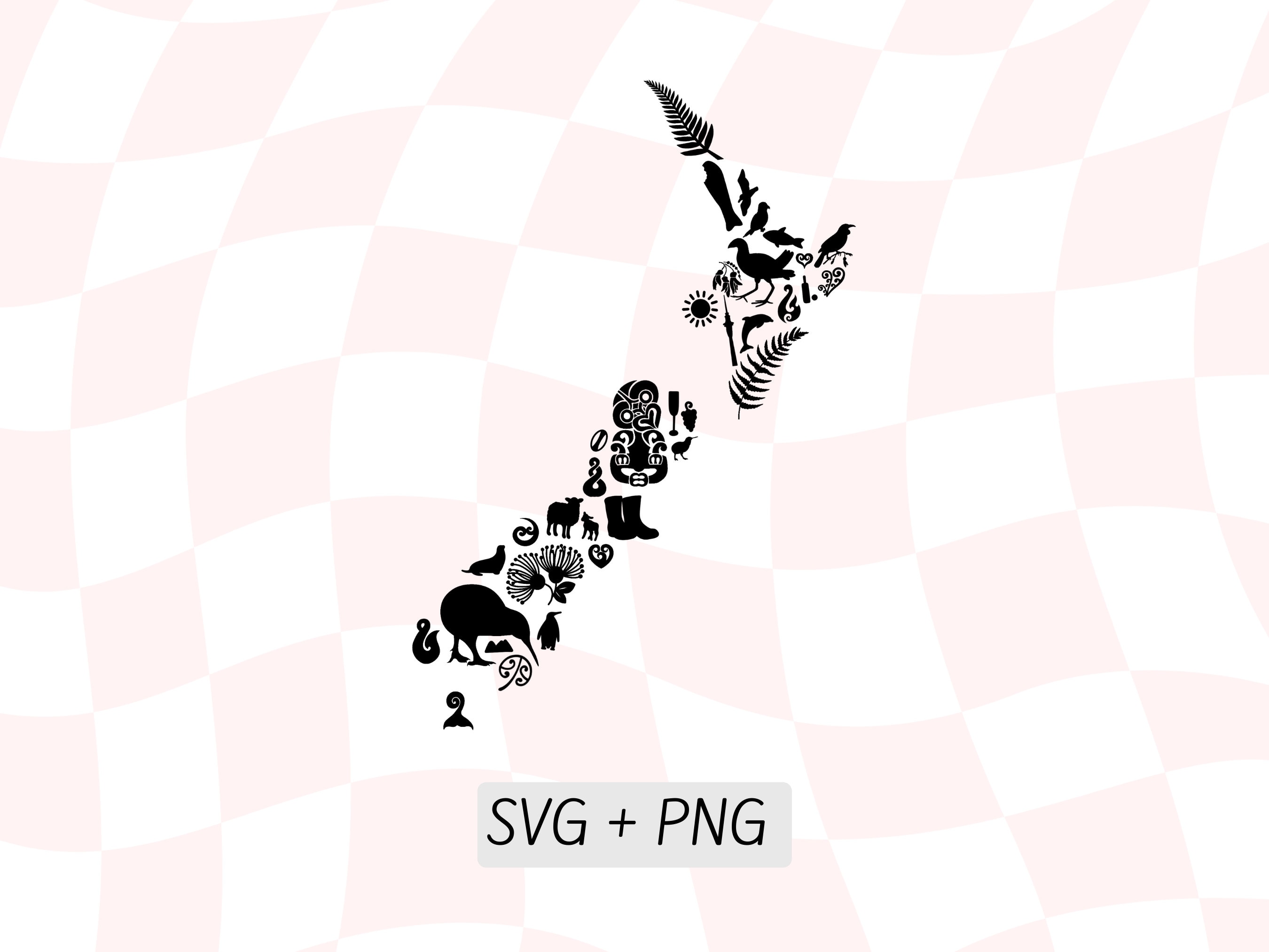 New Zealand Outline SVG, Iconic NZ Clipart PNG, New Zealand Map ...