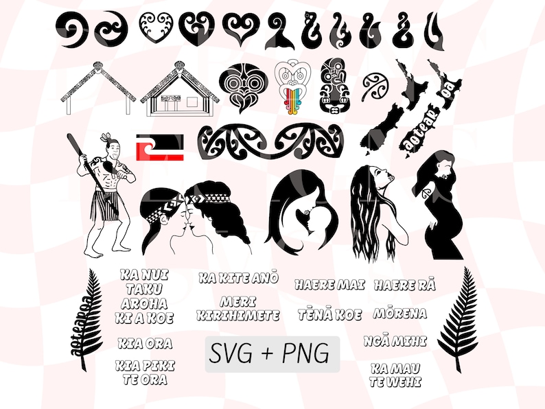 Mega Māori Svg Bundle, NZ PNG Pack, Pounamu Designs, Koru Svg File ...