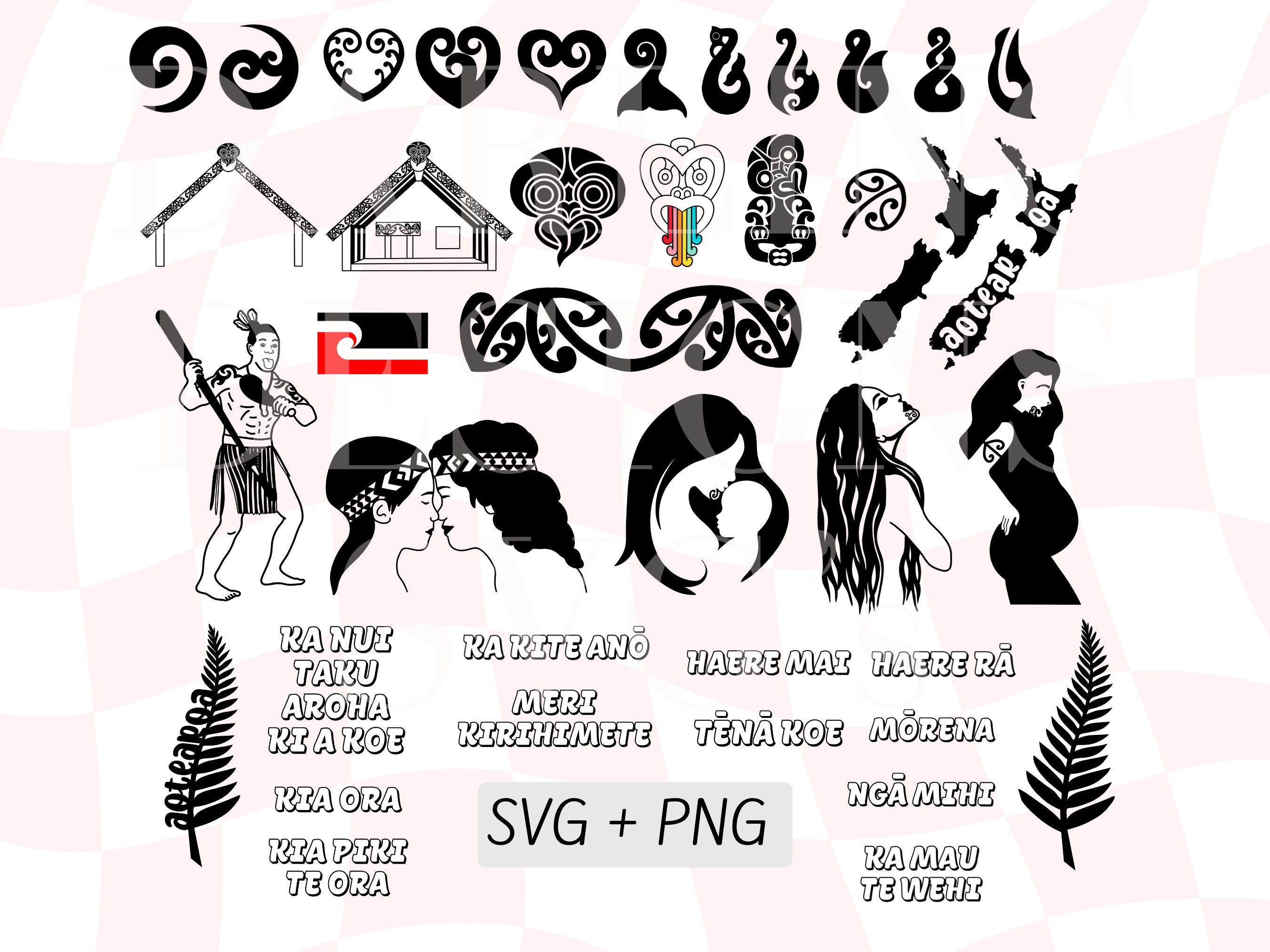 Mega Māori Svg Bundle, NZ PNG Pack, Pounamu Designs, Koru Svg File ...