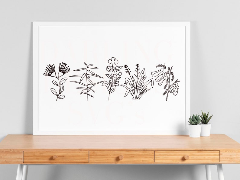 New Zealand Plants Svg Pack, NZ Fauna PNG, Kōwhai Silhouette, Flax Bush ...