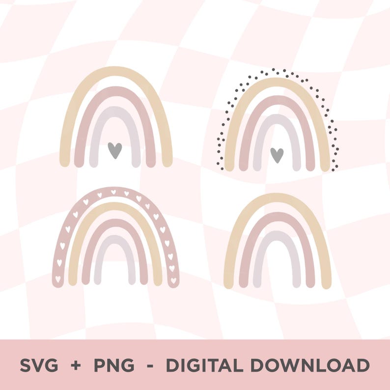 Pastel Rainbow SVG, Rainbow SVG PNG, Rainbow Collection, Boho Aesthetic ...