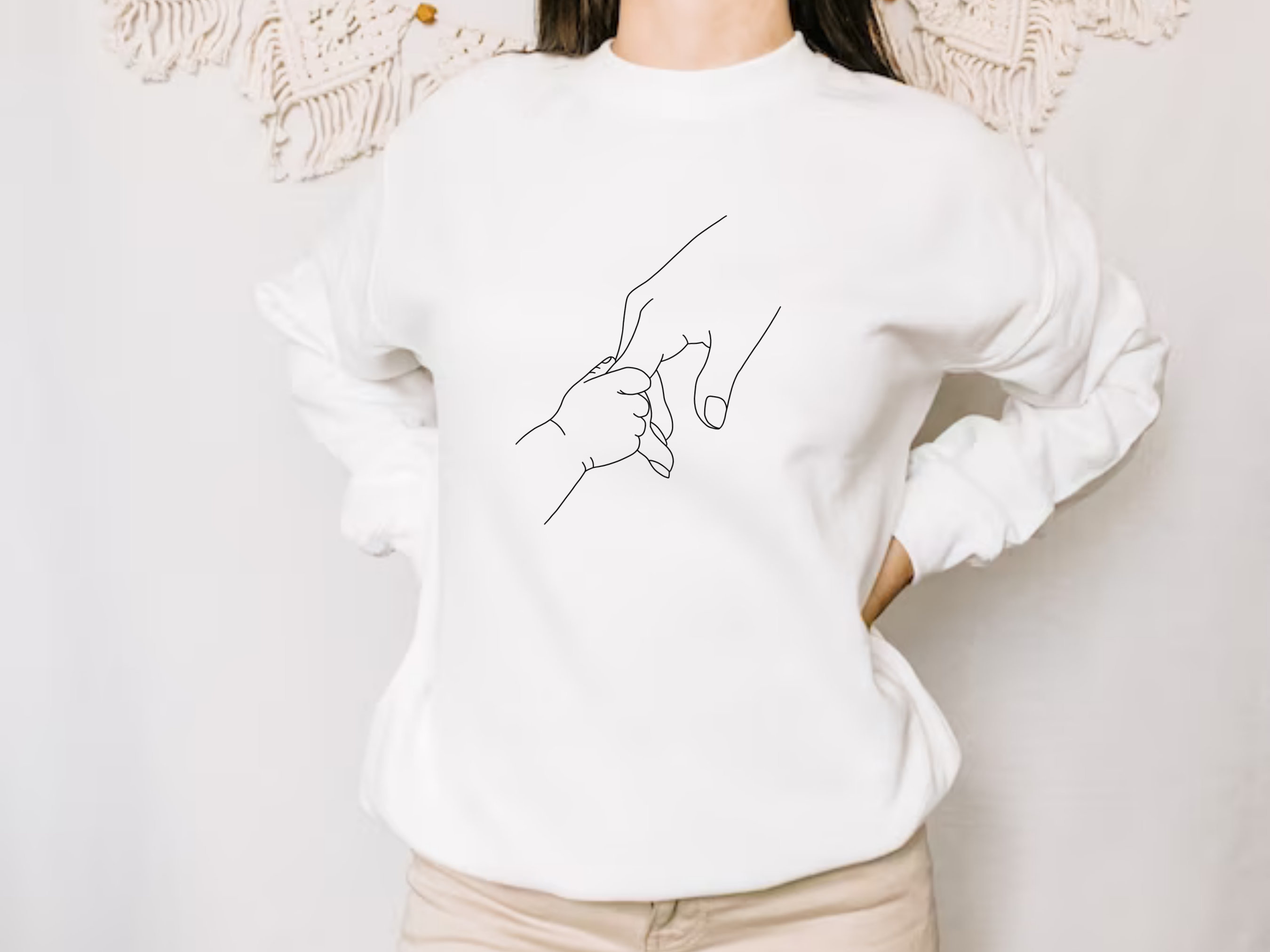 Line Drawn Baby SVG, Baby Outline, Hand Holding Baby Hand, Line Drawing ...