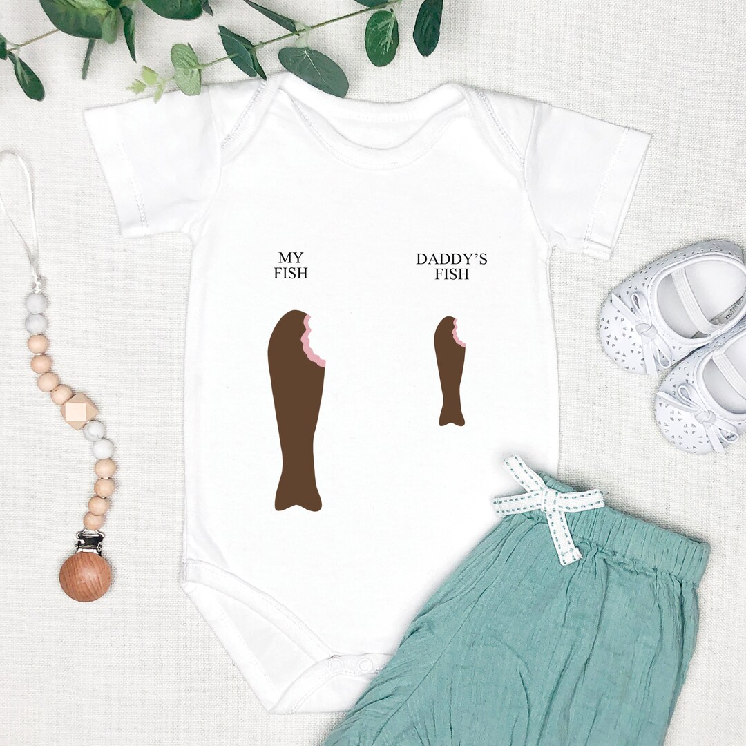 My Fish Daddys Fish SVG Chocolate Fish Funny Baby Onesie - Etsy