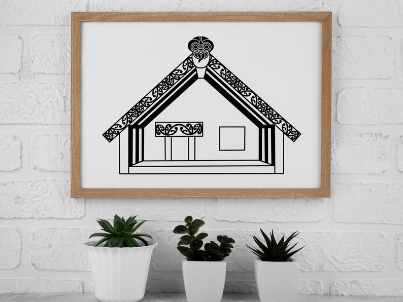 Māori Wharanui SVG Bundle, Outline of Marae, Traditional Māori Marae ...