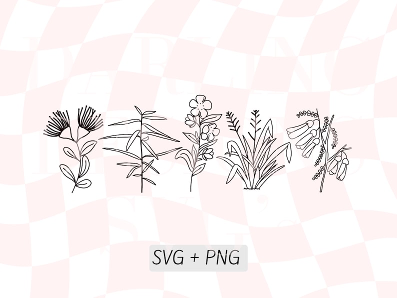 New Zealand Plants Svg Pack, NZ Fauna PNG, Kōwhai Silhouette, Flax Bush ...