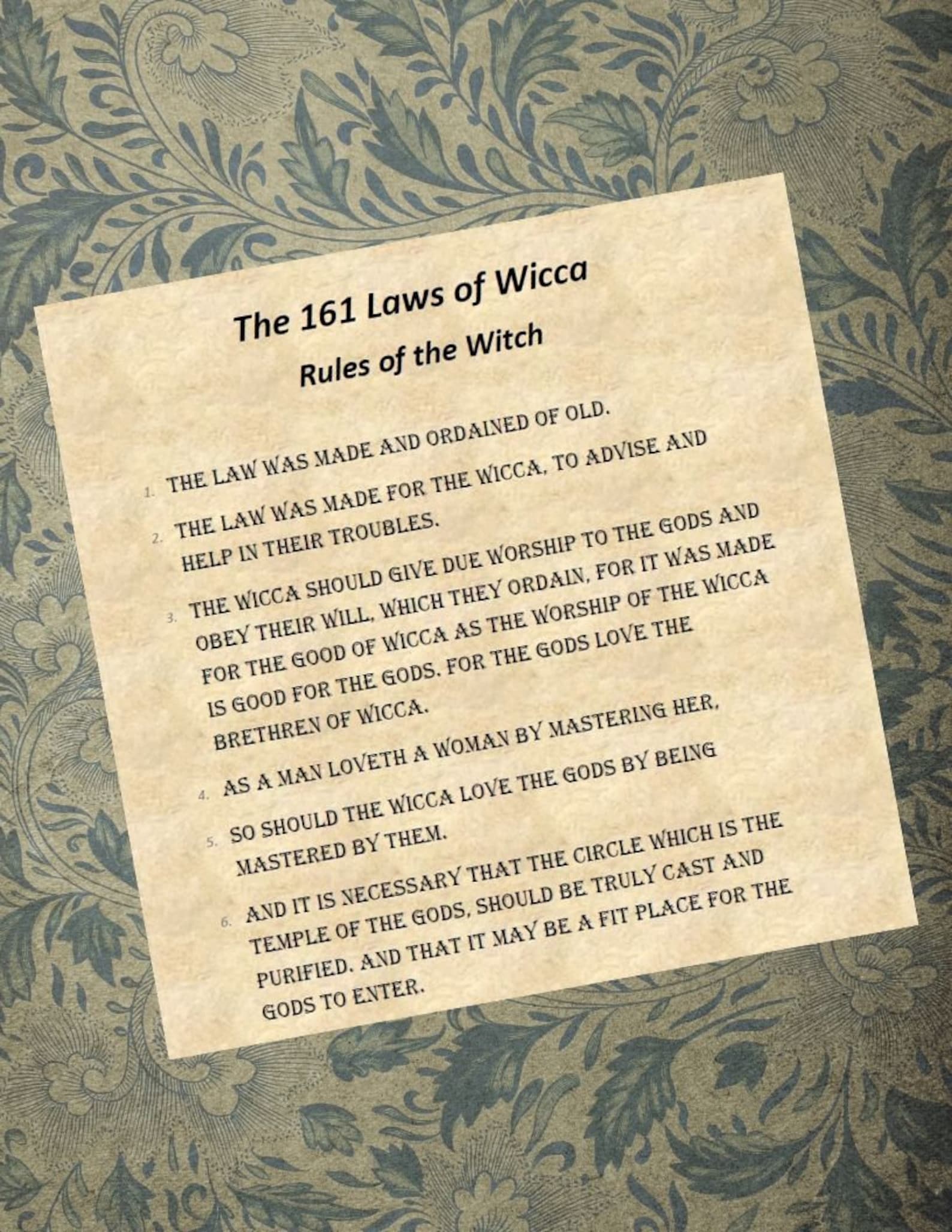 161 Laws of Wicca - "rules of the Witch" - Digital Ebook - PDF - 22 ...