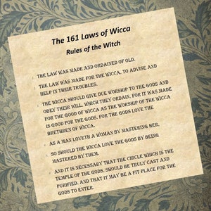 161 Laws of Wicca - "rules of the Witch" - Digital Ebook - PDF - 22 ...