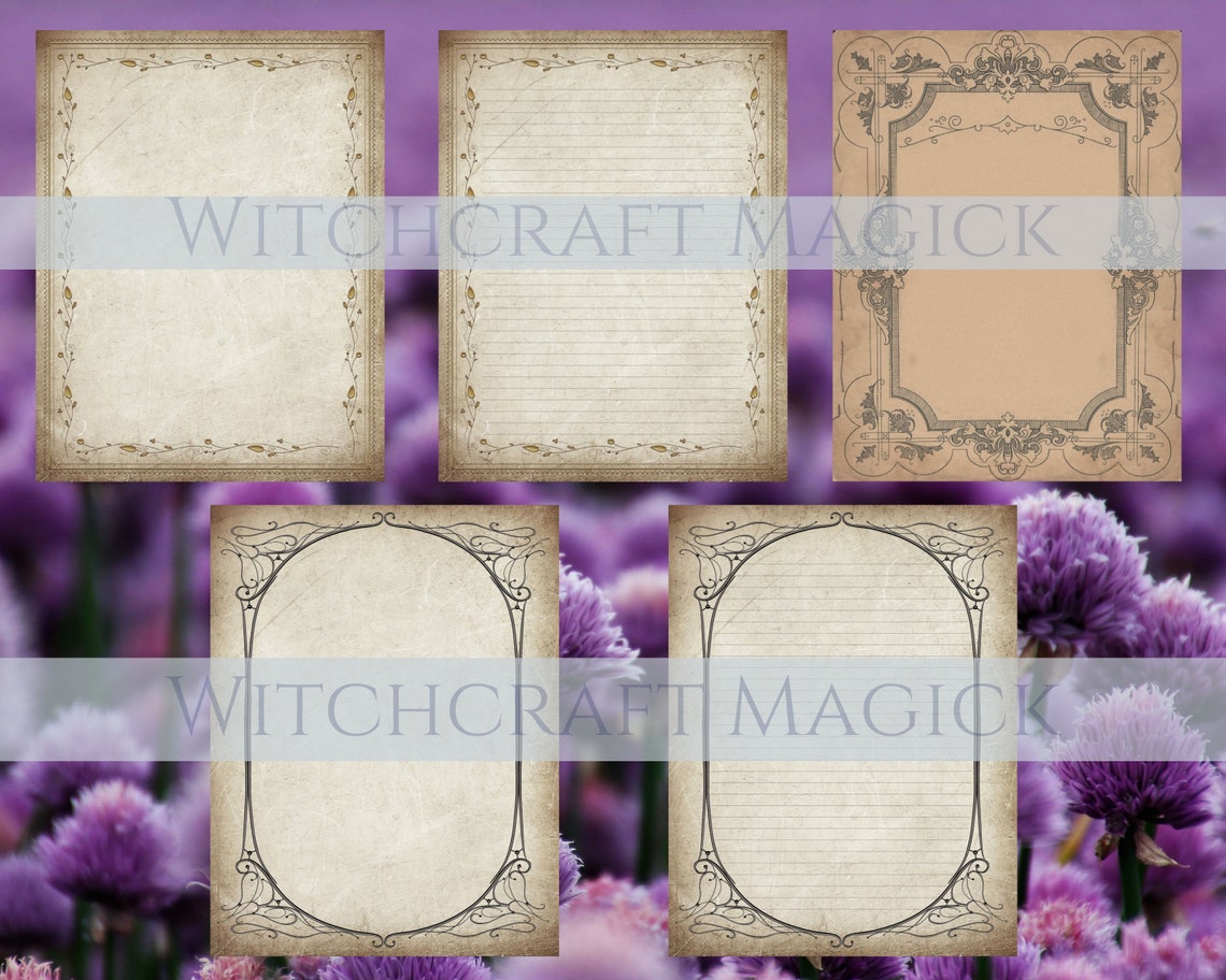 Set of 5 Pages Digital Frames Book of Shadows Bos - Etsy