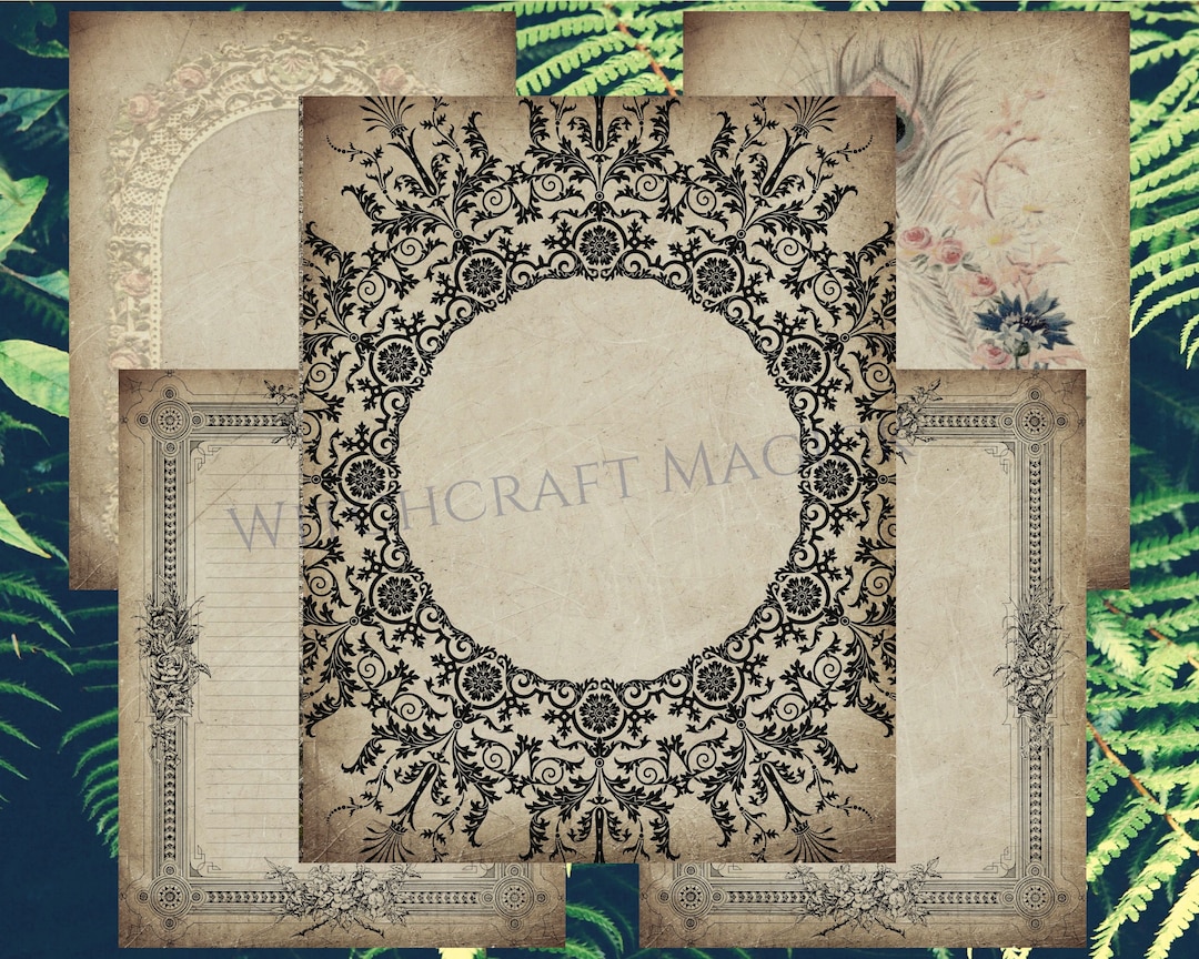 Set of 5 Pages Digital Frames - Book of Shadows | Bos | Grimoire ...